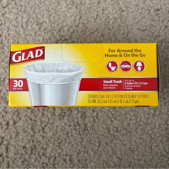 glad | Other | Glad Trash Bags Small Garbage Bags 4 Gallon White Trash ...
